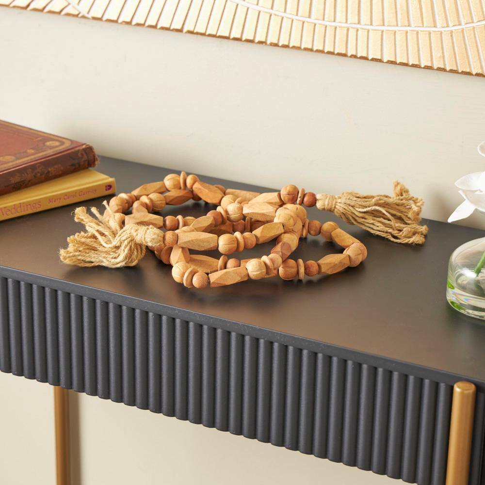 Litton Lane Brown Handmade Mango Wood Rectangle Carved Geometric Long ...