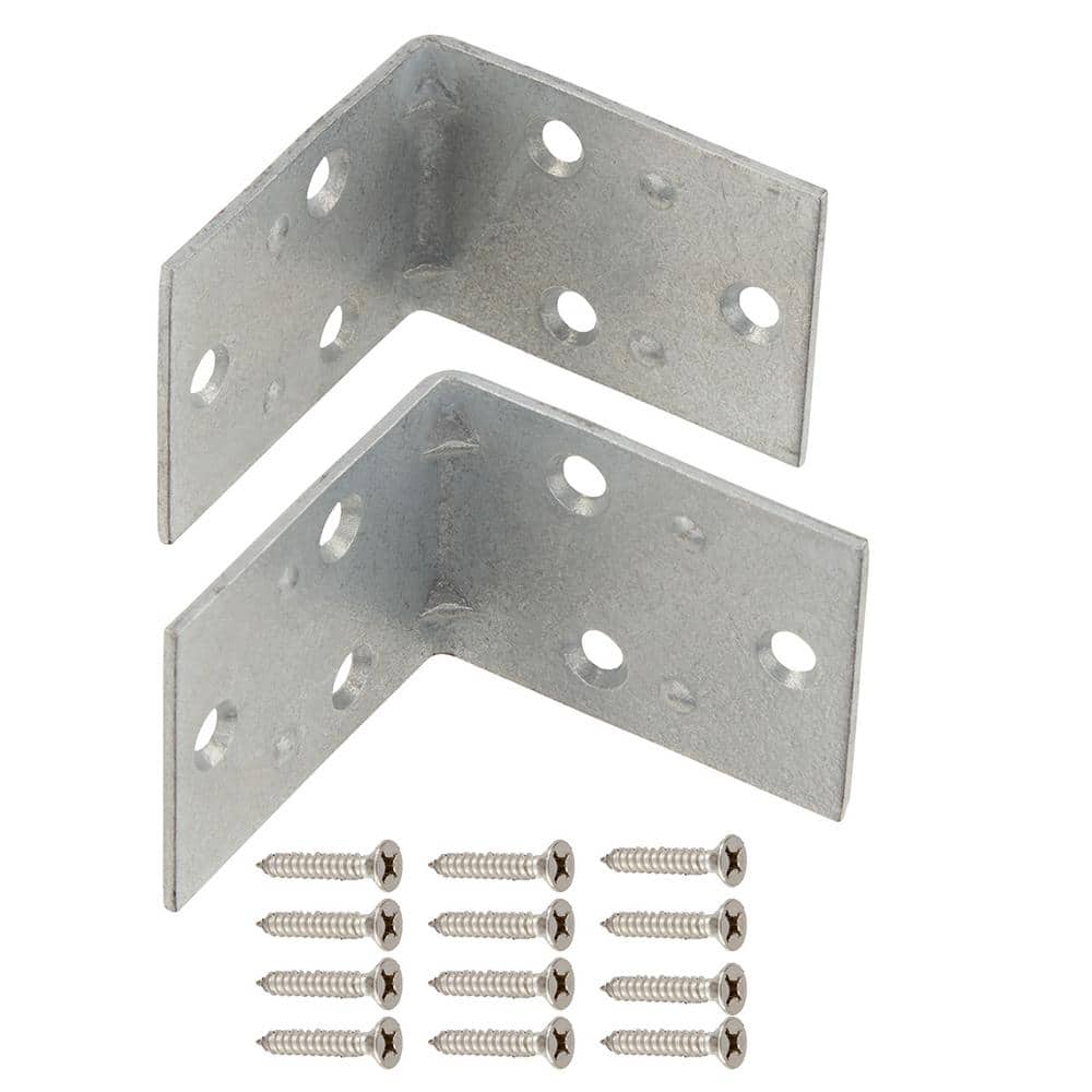 Everbilt (2-Pack) 2 in. Galvanized Double-Wide Corner Brace 33755 - The ...