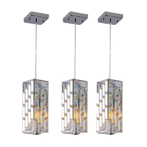 Reviews for Henveton Jasslynn 2-Pack 5.11 in. Chrome Modern Pendant ...