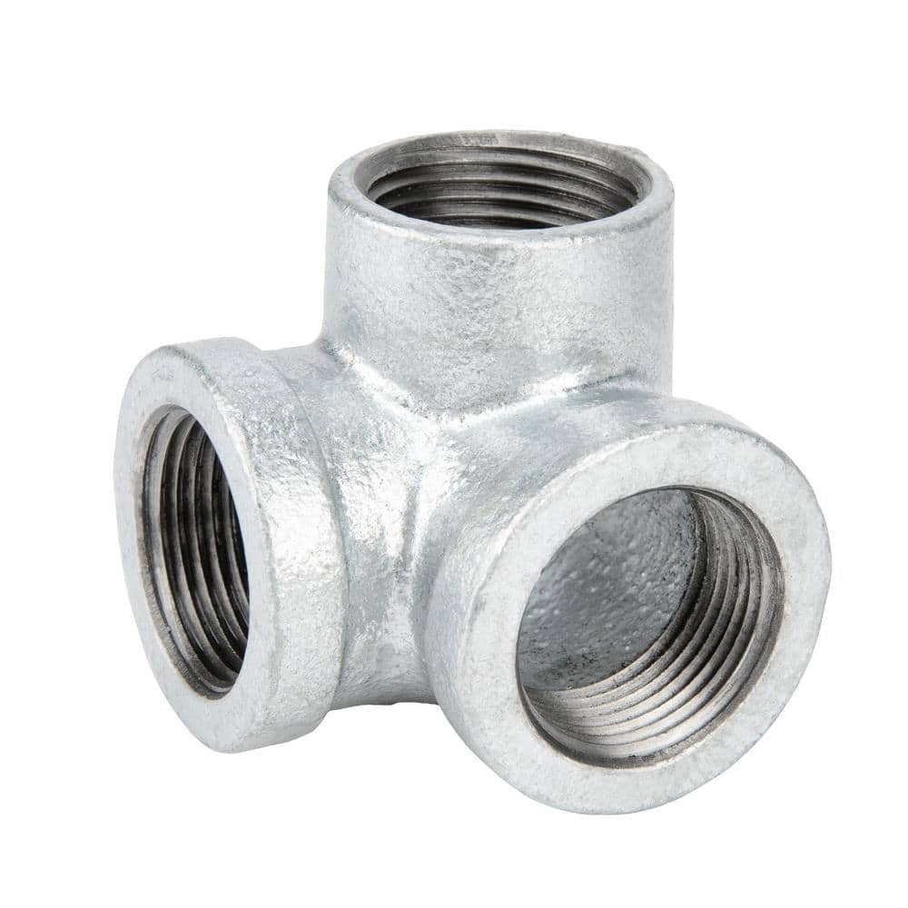 STZ 1 in. x 1 in. x 1 in. Galvanized Iron 90° FPT Elbow Fitting with Side Outlet PDG SOE-1 - The ...