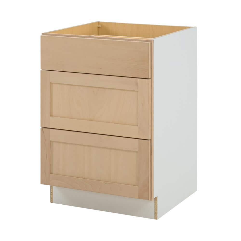 Hampton Bay 24 in. W x 24 in. D x 34.5 in. H Ready to Assemble Drawer Base Kitchen Cabinet in ...