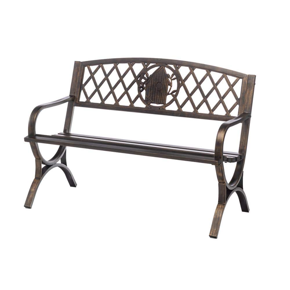 Evergreen Enterprises 45 in. Garden Metal Bench, Bird House PHA243 ...
