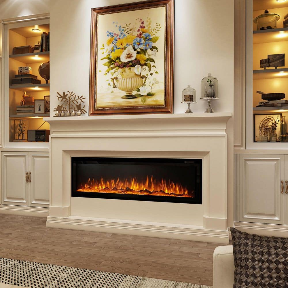 Reviews for Clihome 60 in. Wall-Mounted Steel Smart Electric Fireplace ...