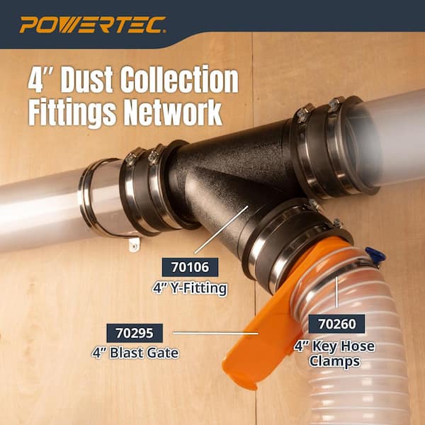 ‎POWERTEC 4 in. x 36 in. Long Clear Pipe, Rigid Plastic Tubing for Dust ...