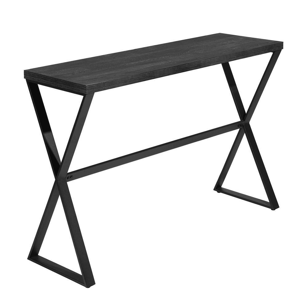 43.3 in. Black Rectangle Wood Console Table with Matte Black GP-LKW9 ...