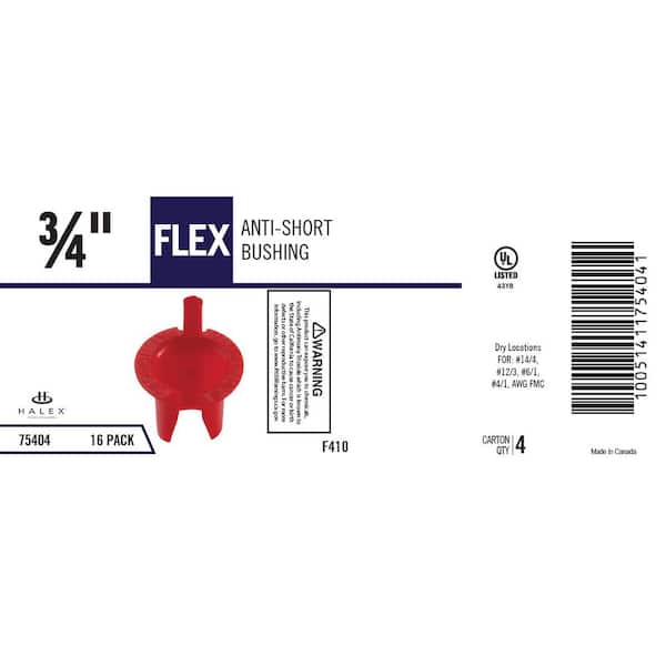 Halex 3/4 in. Flexible Metal Conduit (FMC) Anti-Short Bushing (16-Pack ...