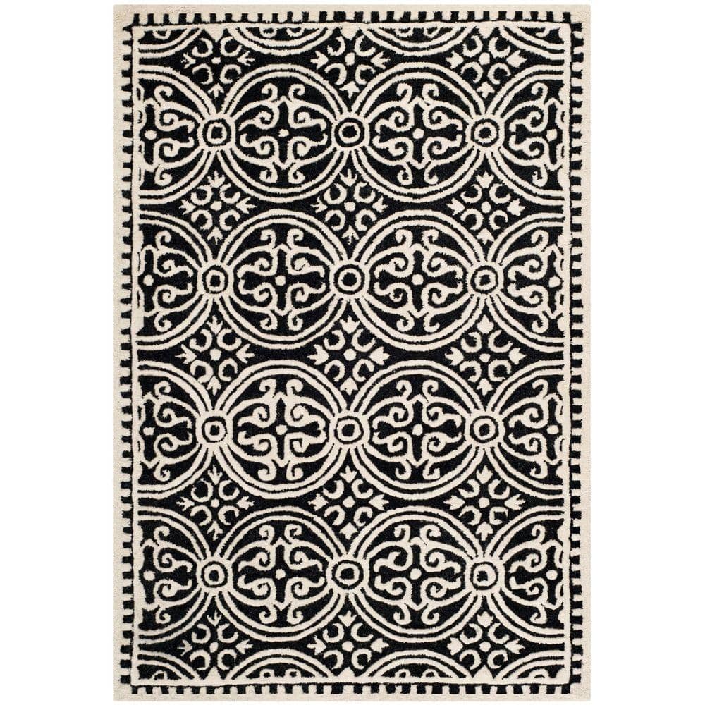 SAFAVIEH Cambridge Black/Ivory 5 ft. x 8 ft. Geometric Medallion Area ...