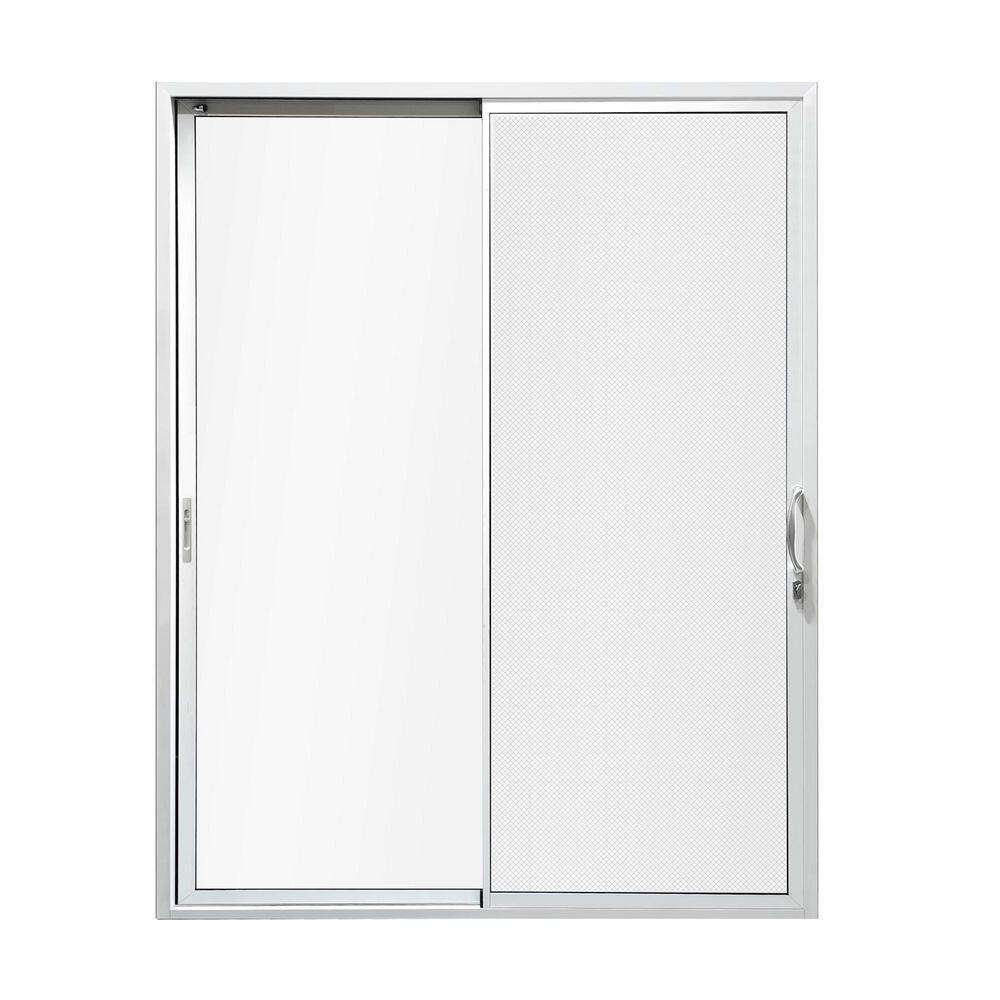 ATVIO 72 in. x 80 in. Right Handle White Aluminum Sliding Patio Door ...