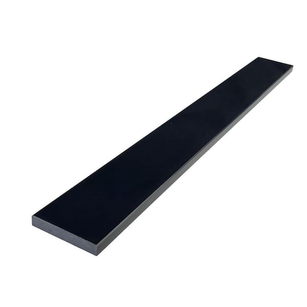 Getpro 61 in. W x 4 in. H Marble Vanity Backsplash in Black Rear Panel ...
