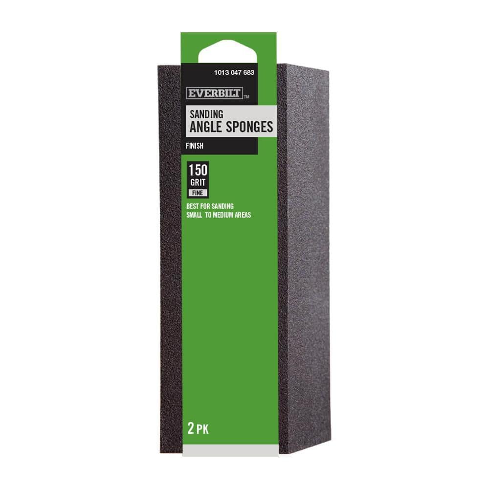Everbilt 1 in. x 0. 29 ft. x 0.66 ft. XL Fine Grit Angle Sponge 2-Pack ...