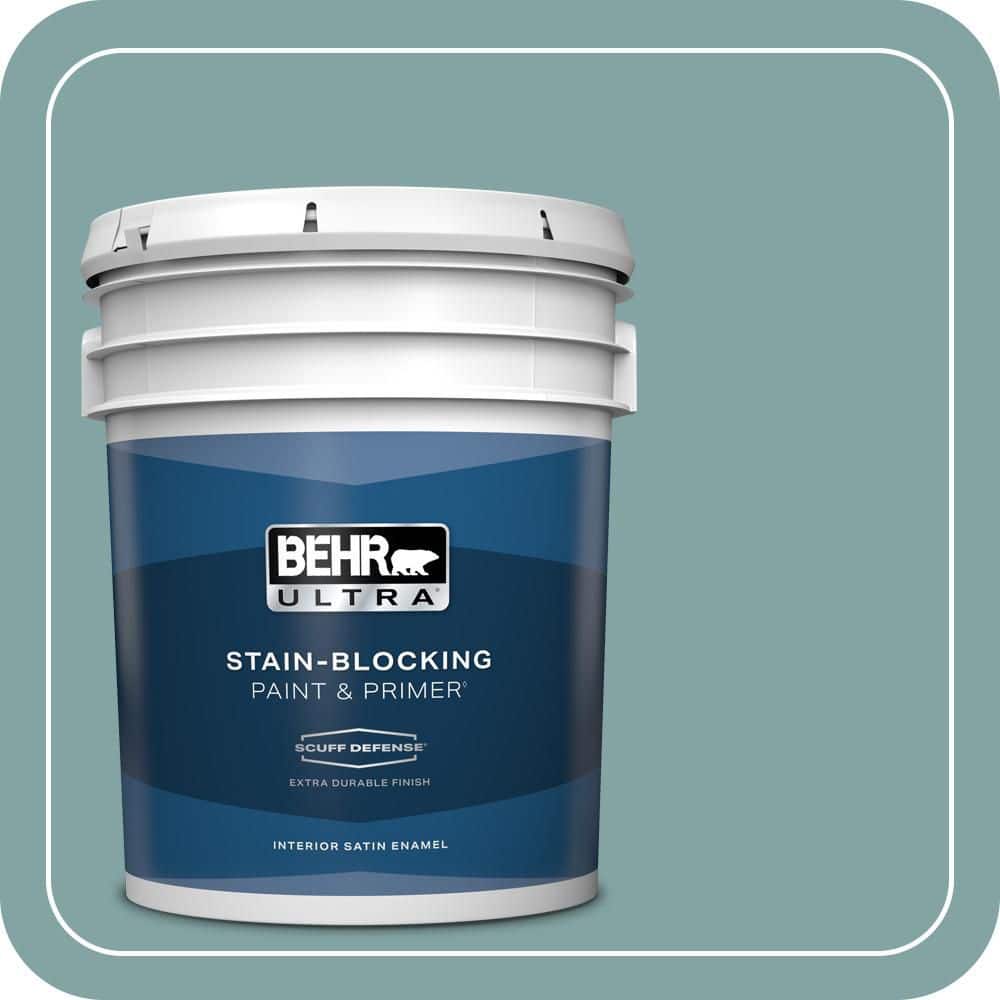 BEHR ULTRA 5 gal. #MQ6-07 Schooner Extra Durable Satin Enamel Interior ...