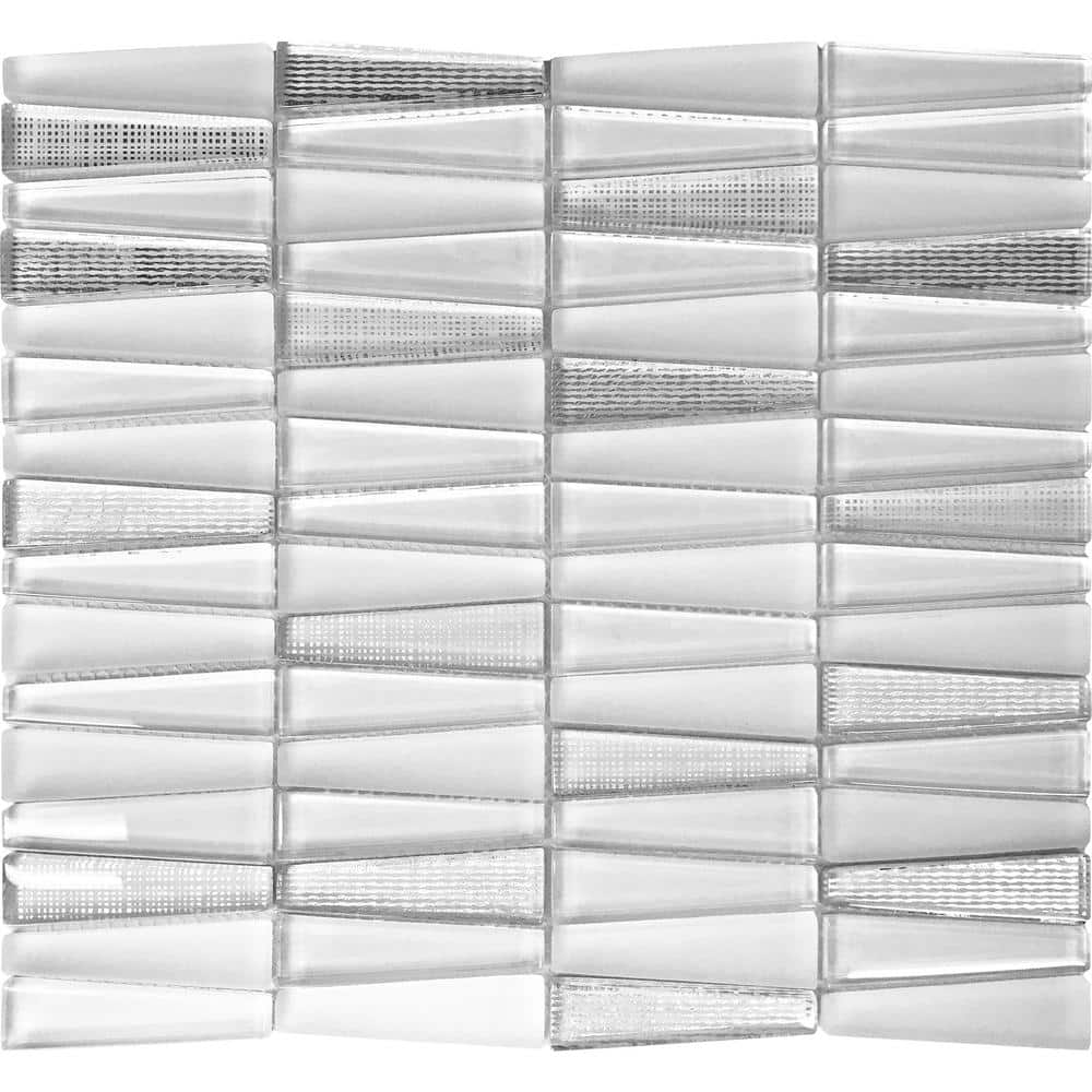 Apollo Tile Silver White 4 in. x 5 in. Triangle Polished and Matte ...