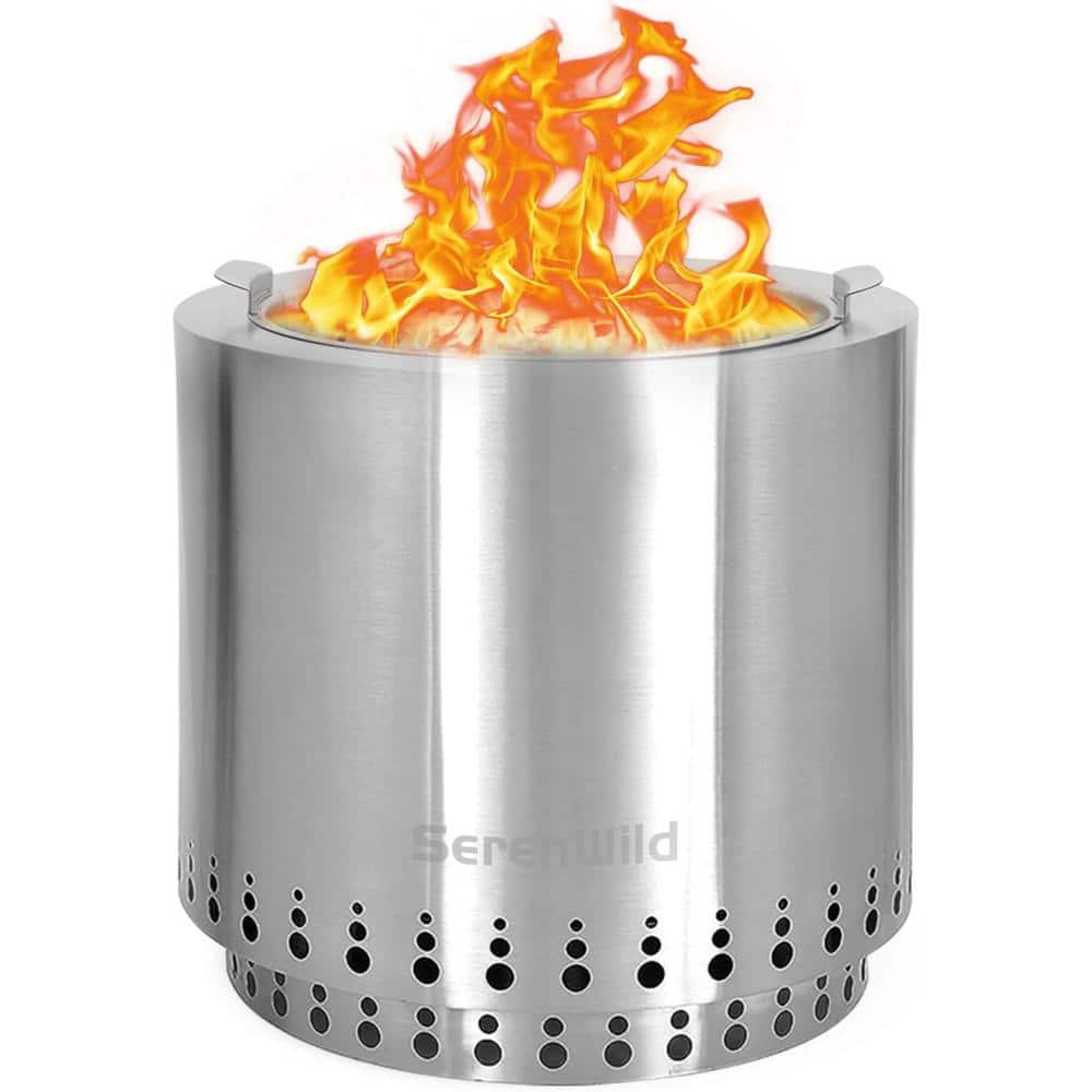OUPES Bonfire 18.3 in. x 18.5 in. Outdoor Stainless Steel Wood Burning ...