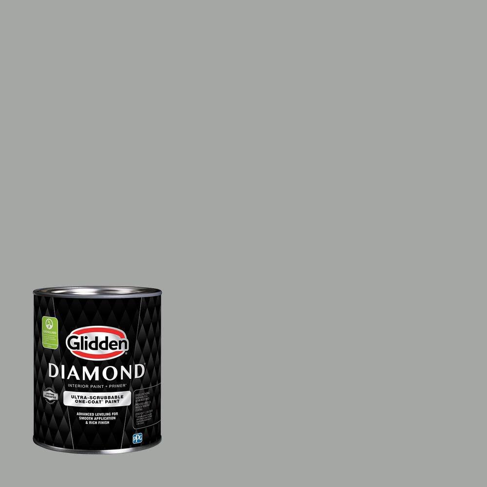 Glidden Diamond 1 qt. PPG1010-4 Stepping Stone Flat Interior Paint with ...
