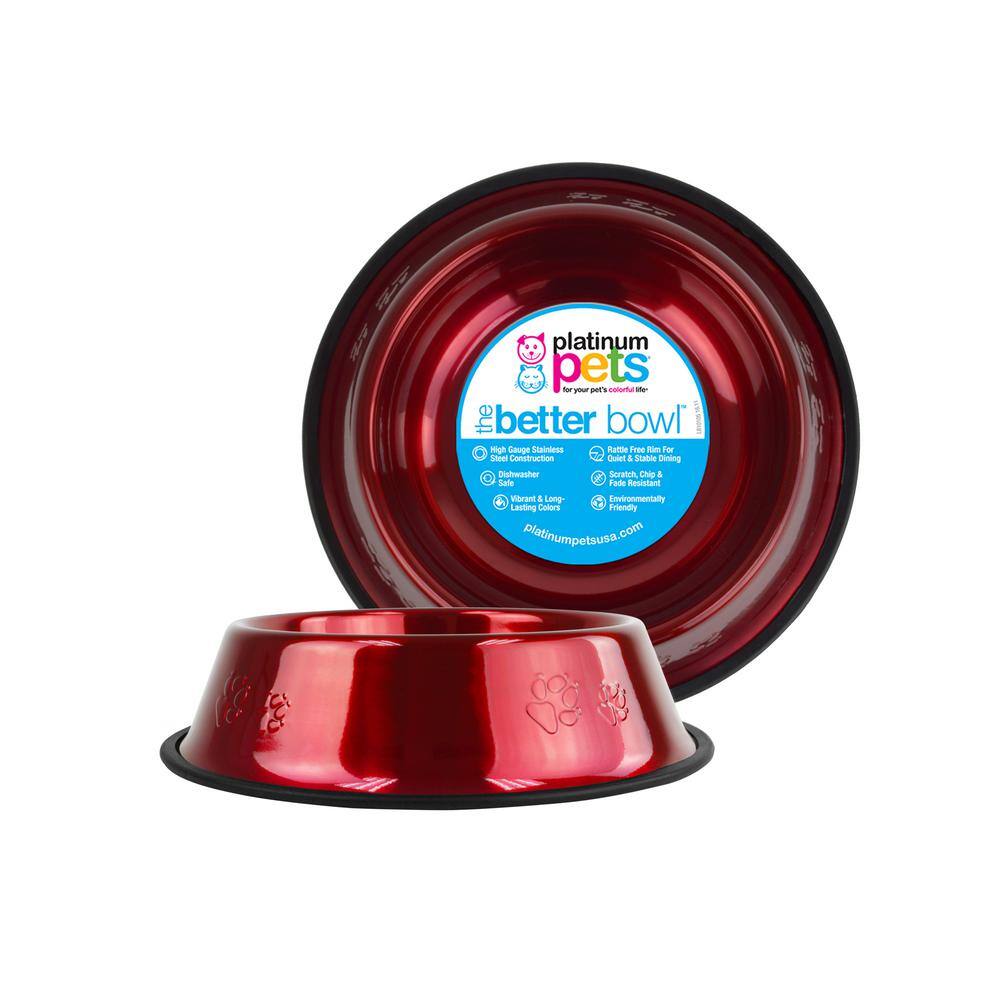 Platinum Pets Embossed Non-Tip Stainless Steel Cat/Dog Bowl, Candy ...