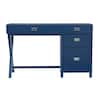 Linon Home Decor Sara 48 in. Rectangle Navy Blue Wood 4-Drawer Office ...