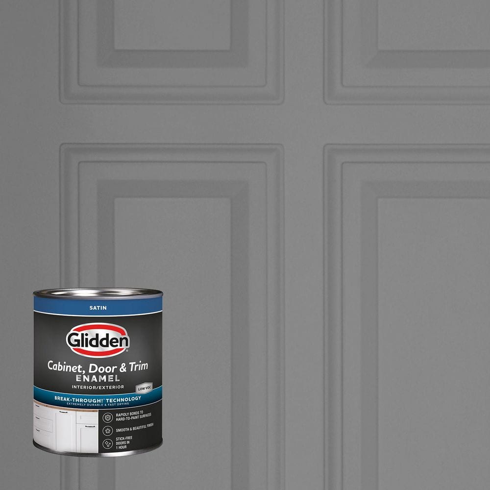 Glidden 1 qt. PPG1001-5 Dover Gray Satin Door, Trim and Cabinet Paint ...