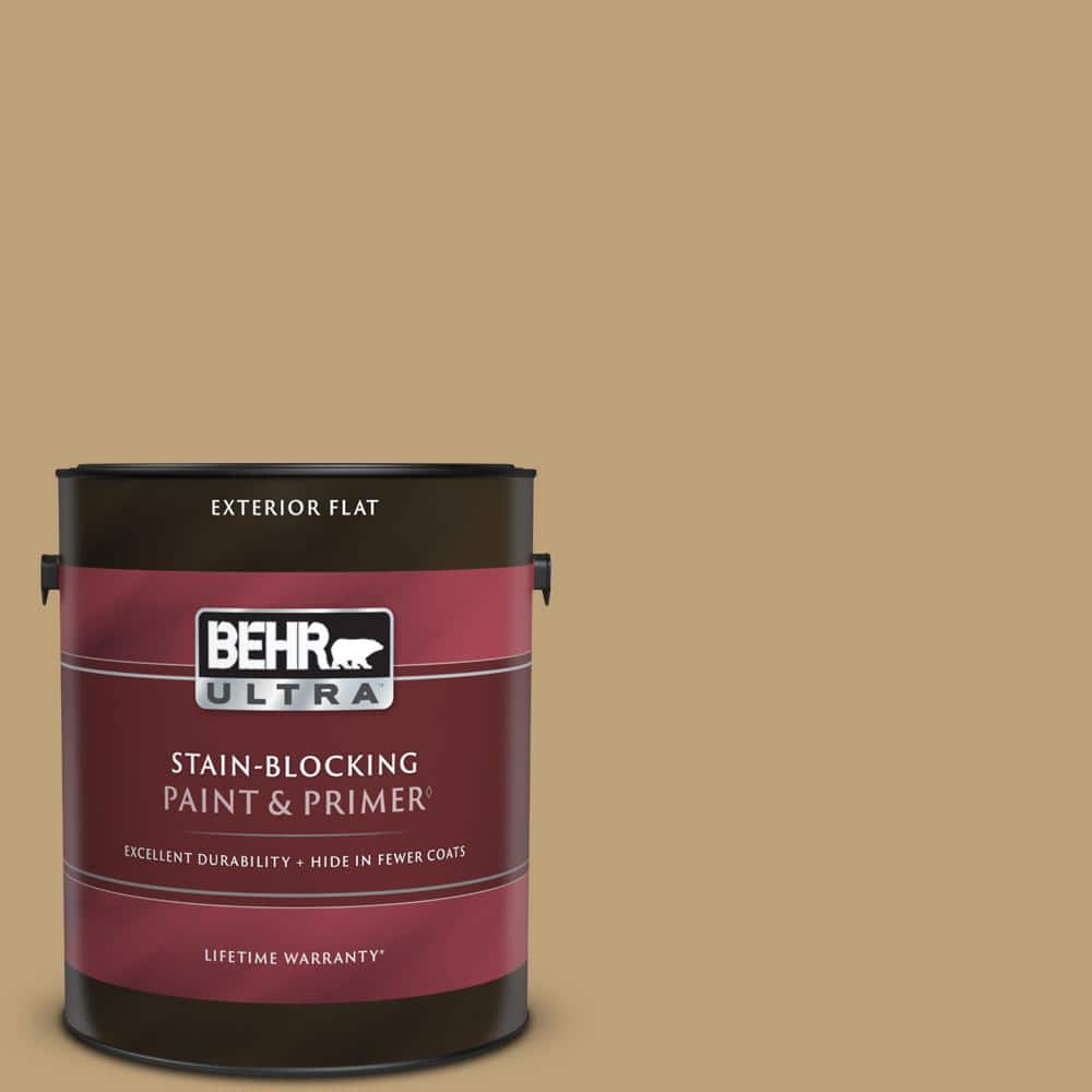 BEHR ULTRA 1 gal. #PMD-50 Winter Wheat Flat Exterior Paint & Primer ...