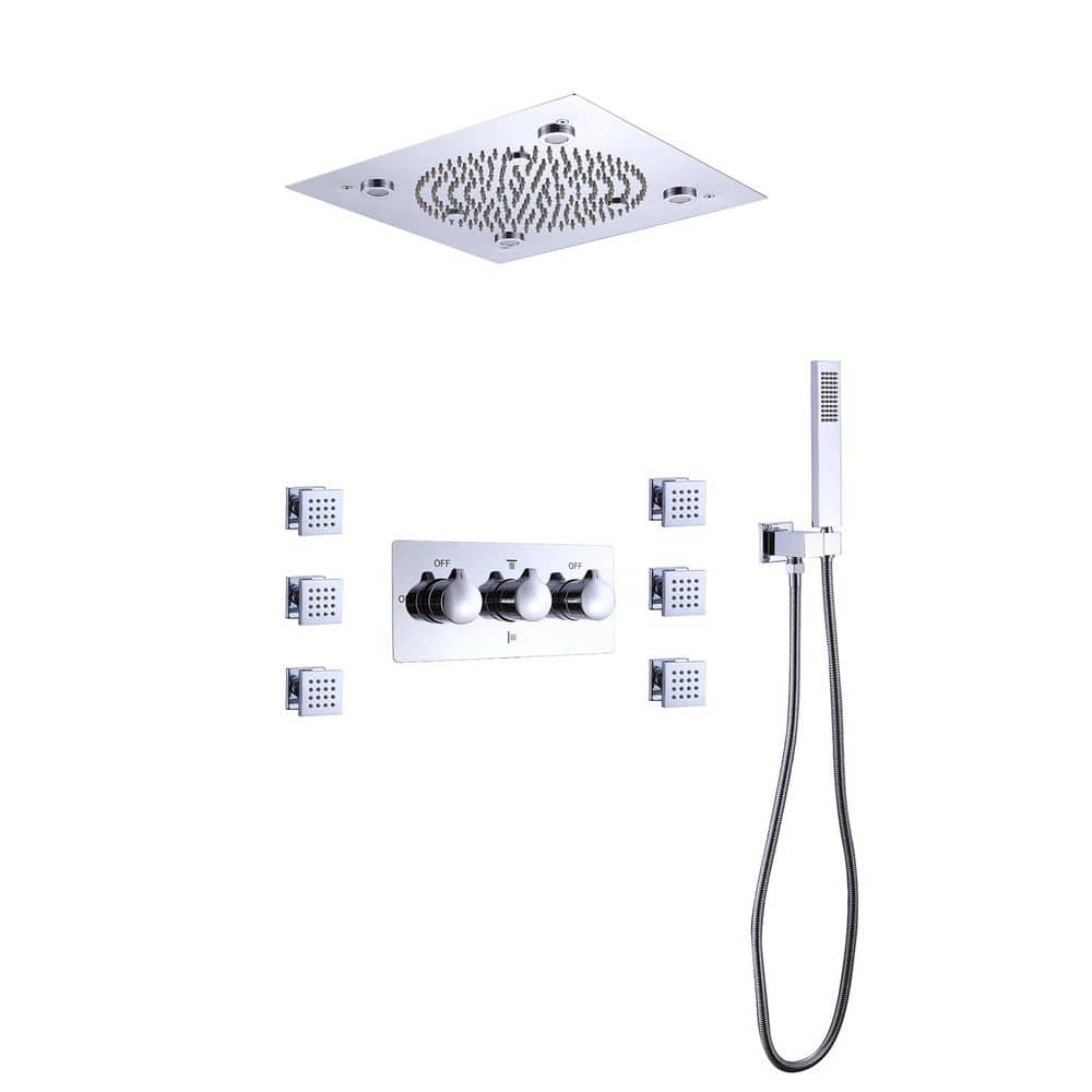 Modland 3-Spray Standard Square Shower Head Ceiling Type Fixed and ...