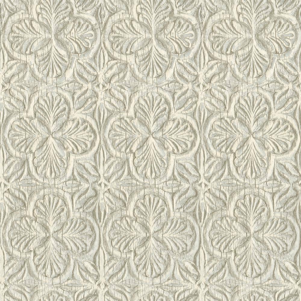 Chesapeake Karachi Wooden Damask Blue Prepasted Non Woven Wallpaper ...