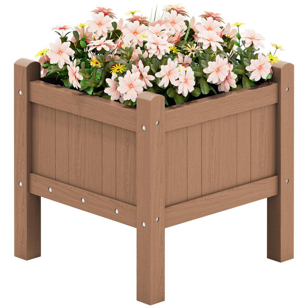 16 x 16 x 16 in. Raised Garden Bed, HDPE Plastic Outdoor Planter Box ...