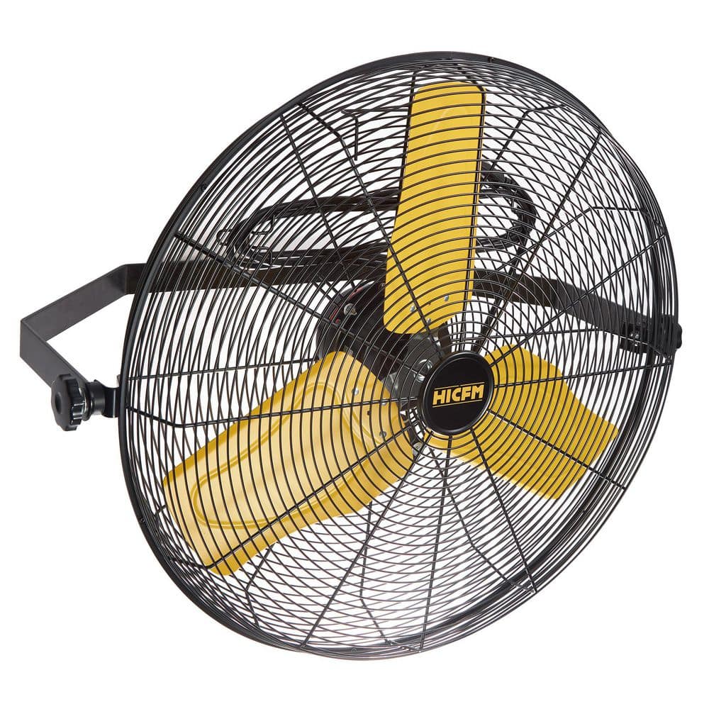 Edendirect 24 in. 2 Speeds Wall Fan in Yellow with Permanent Lubricated ...