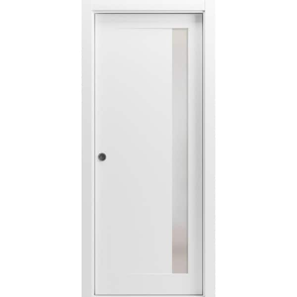 Sartodoors 36 in. x 84 in. 1-Panel Painted White Finished Solid Wood ...