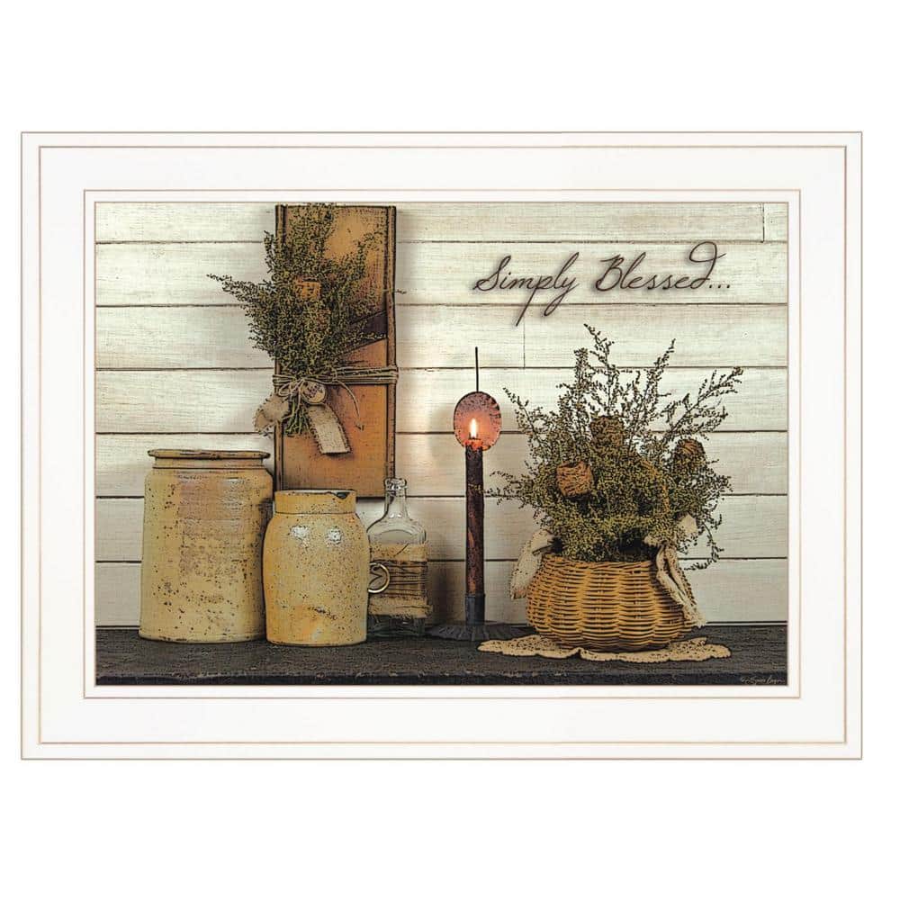 HomeRoots Charlie Simply Blessed 1-Piece Framed Wall Art 15 in. x 19 in ...