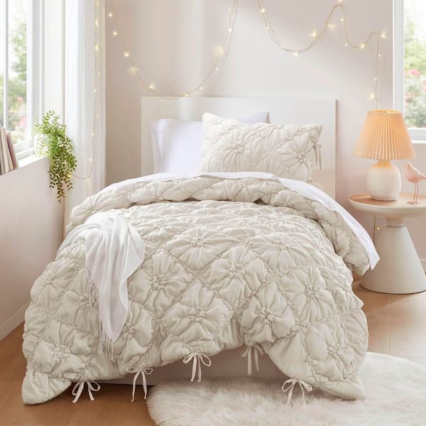 Intelligent Design Graley 2-Piece Ivory Microfiber Twin Comforter Set ...