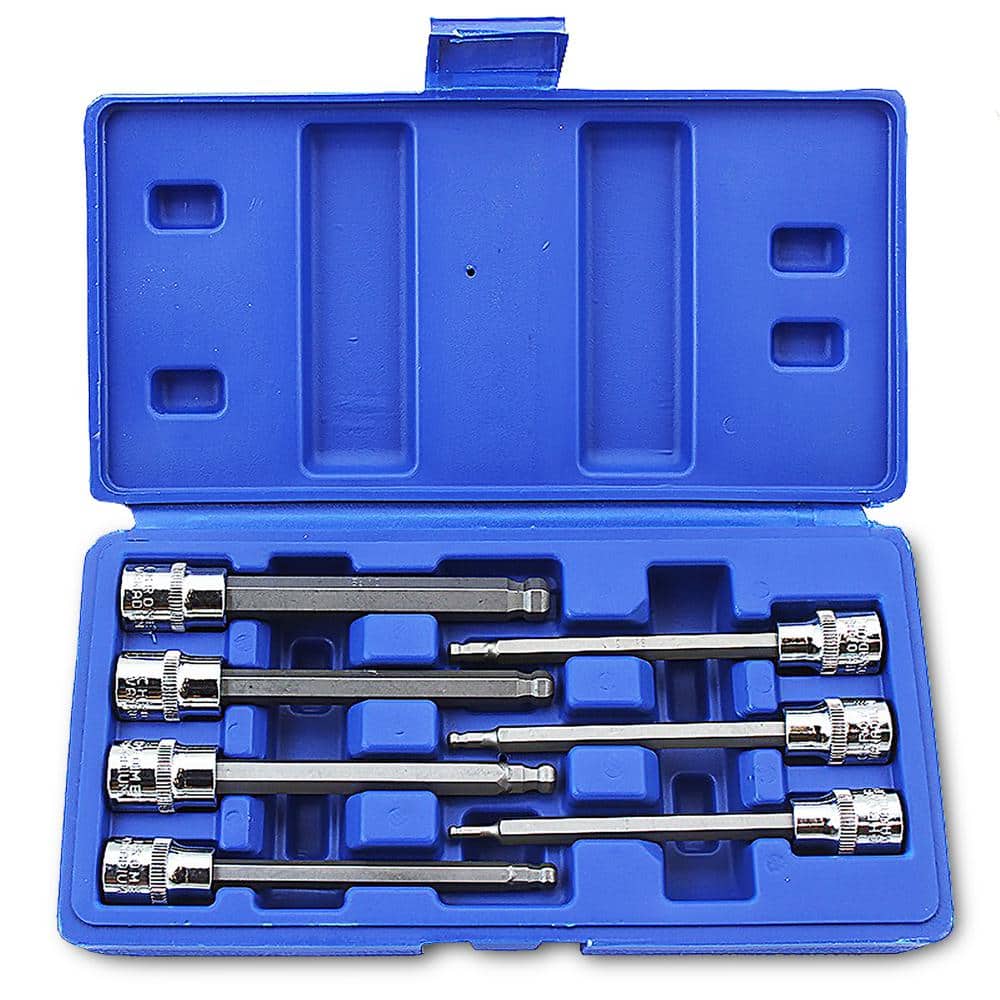 Stark SAE Ball End Long Standard Allen Hex Bit Socket Set (7-Piece ...