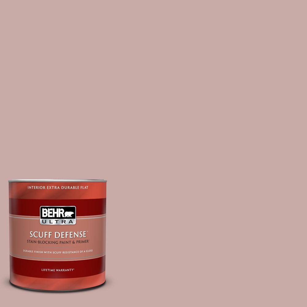 BEHR ULTRA 1 qt. #130E-3 Rosy Tan Extra Durable Flat Interior Paint ...