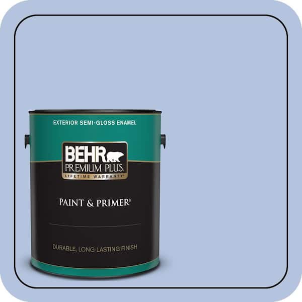 BEHR PREMIUM PLUS 1 gal. #600C-3 Periwinkle Bud Semi-Gloss Enamel ...