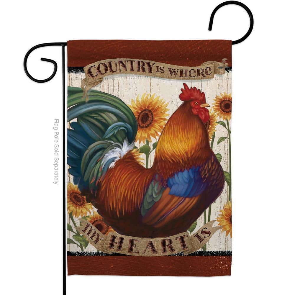 Breeze Decor 13 in. x 18.5 in. Country My Heart Barnyard Animals Garden ...
