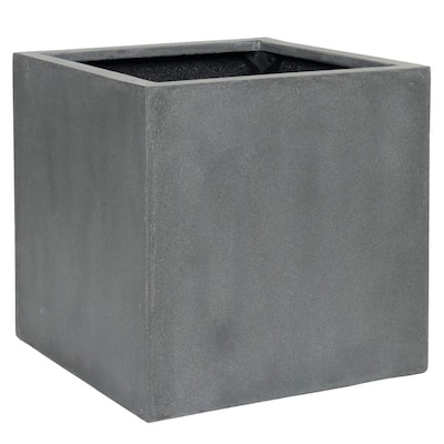 PotteryPots Jort Medium 20 in. Tall Grey Fiberstone Indoor Outdoor ...