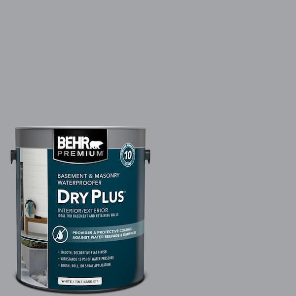 BEHR PREMIUM 1 gal. #N530-4 Power Gray Flat Interior/Exterior Dry Plus ...