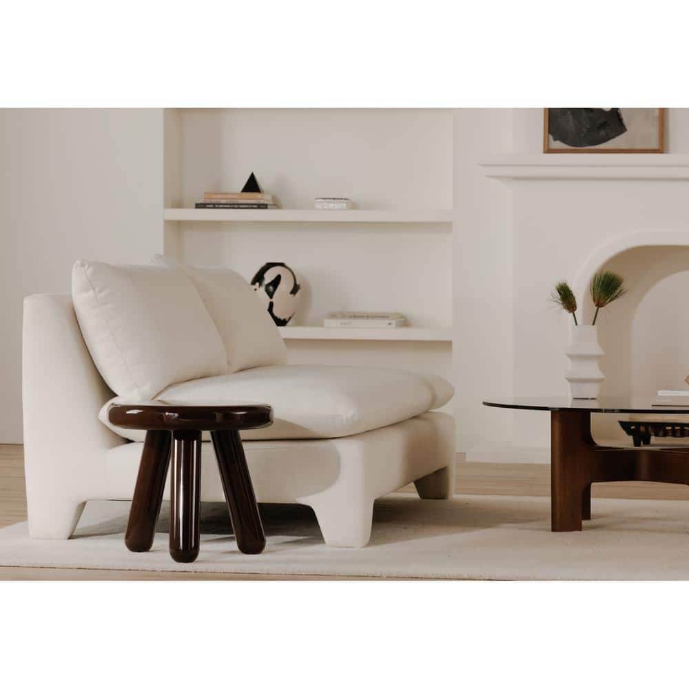 NADAAL STUDIOS Lavinia 19 in. Round Deep Red High-Gloss Lacquer Accent ...