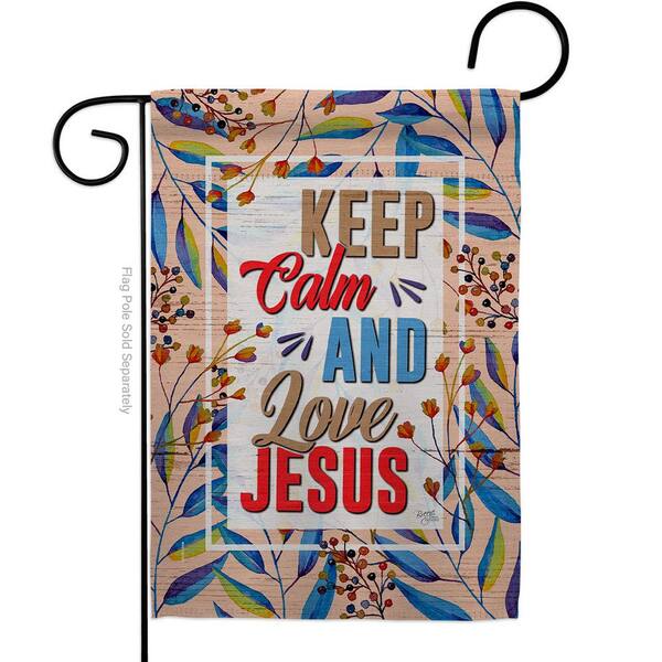 Breeze Decor 13 in. x 18.5 in. Love Jesus Garden Flag Double-Sided ...