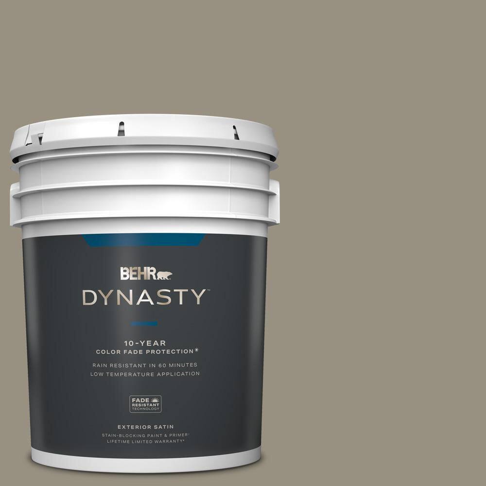 BEHR DYNASTY 5 gal. #N320-5 Gray Squirrel Satin Enamel Exterior Stain ...