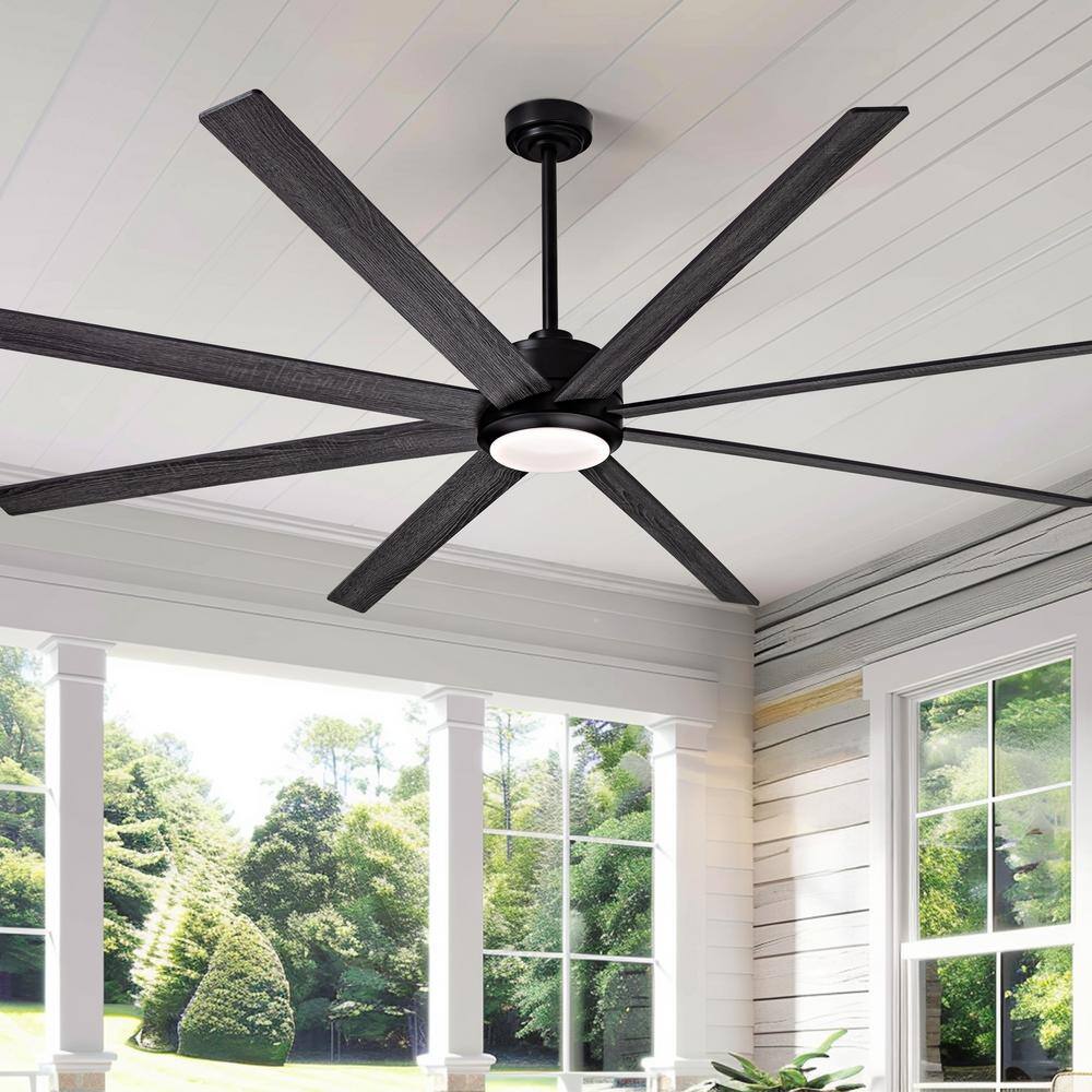 FANNEHONNE 84 in. Indoor/Covered Outdoor Black Industrial Large Ceiling ...
