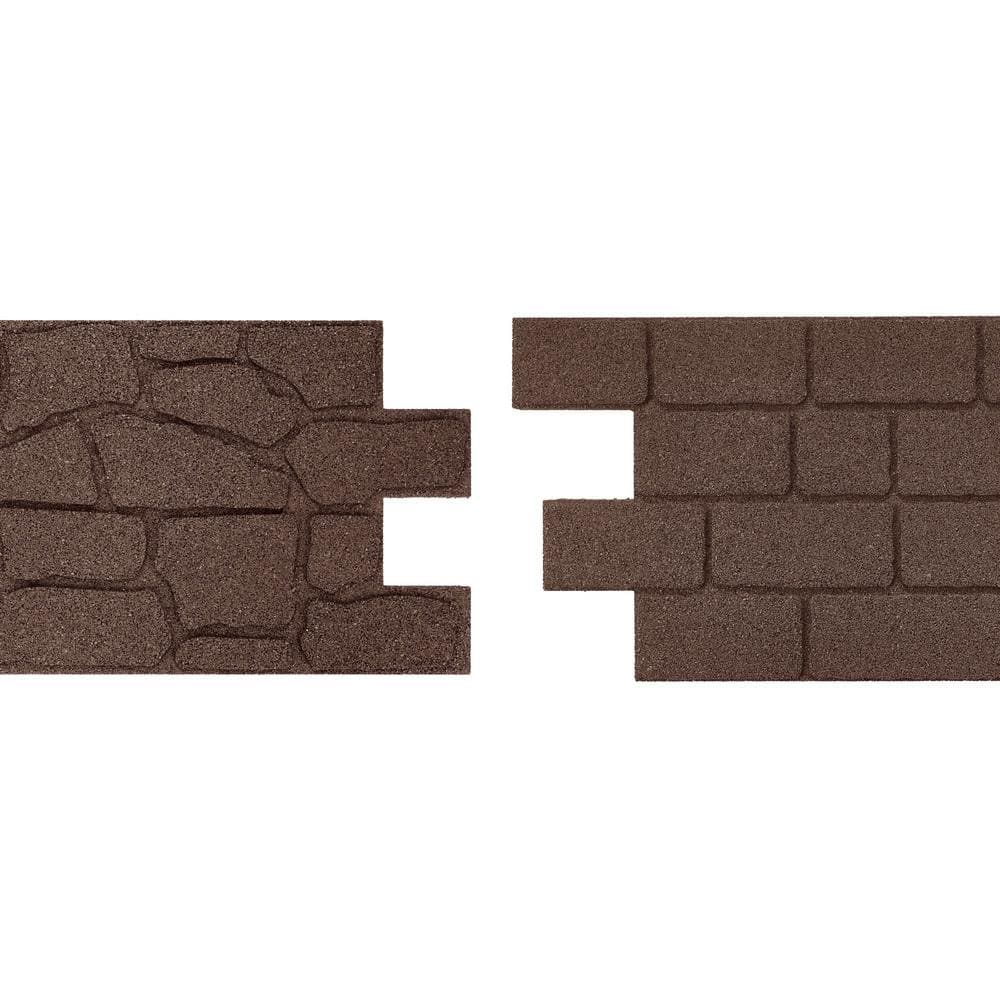 Vigoro 24 in. x 12 in. x 5/8 in. Brown Interlocking Dual-Sided Rubber ...