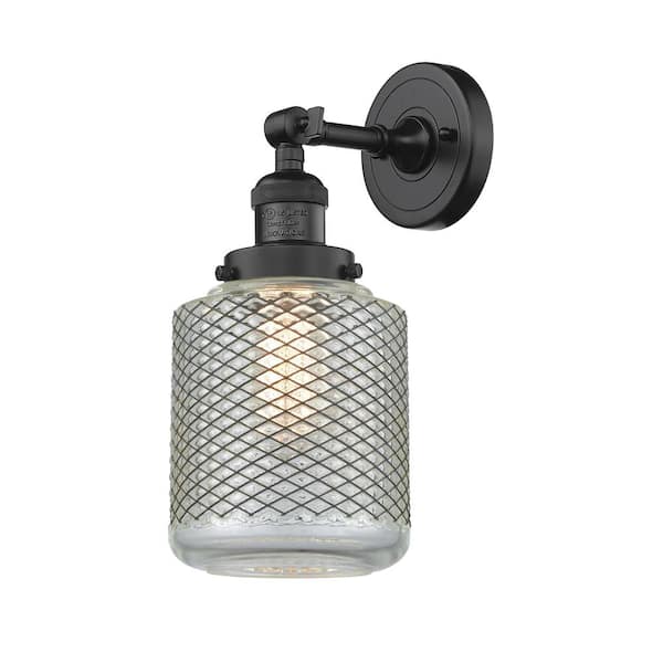Innovations Stanton 1-Light Oil Rubbed Bronze, Clear Wire Mesh Wall ...