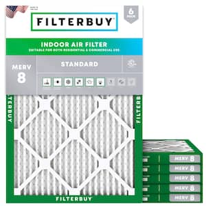 Filterbuy 16 in. x 20 in. x 1 in. MERV 8 (FPR 5) Dust Defense Pleated ...