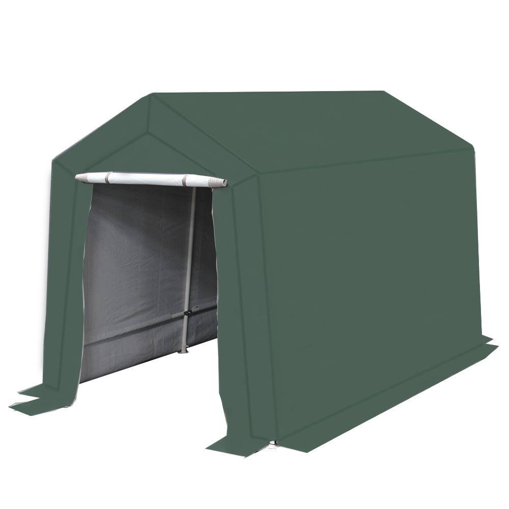 King Canopy 7 ft. W x 12 ft. D Green Storage Shed G0712G - The Home Depot