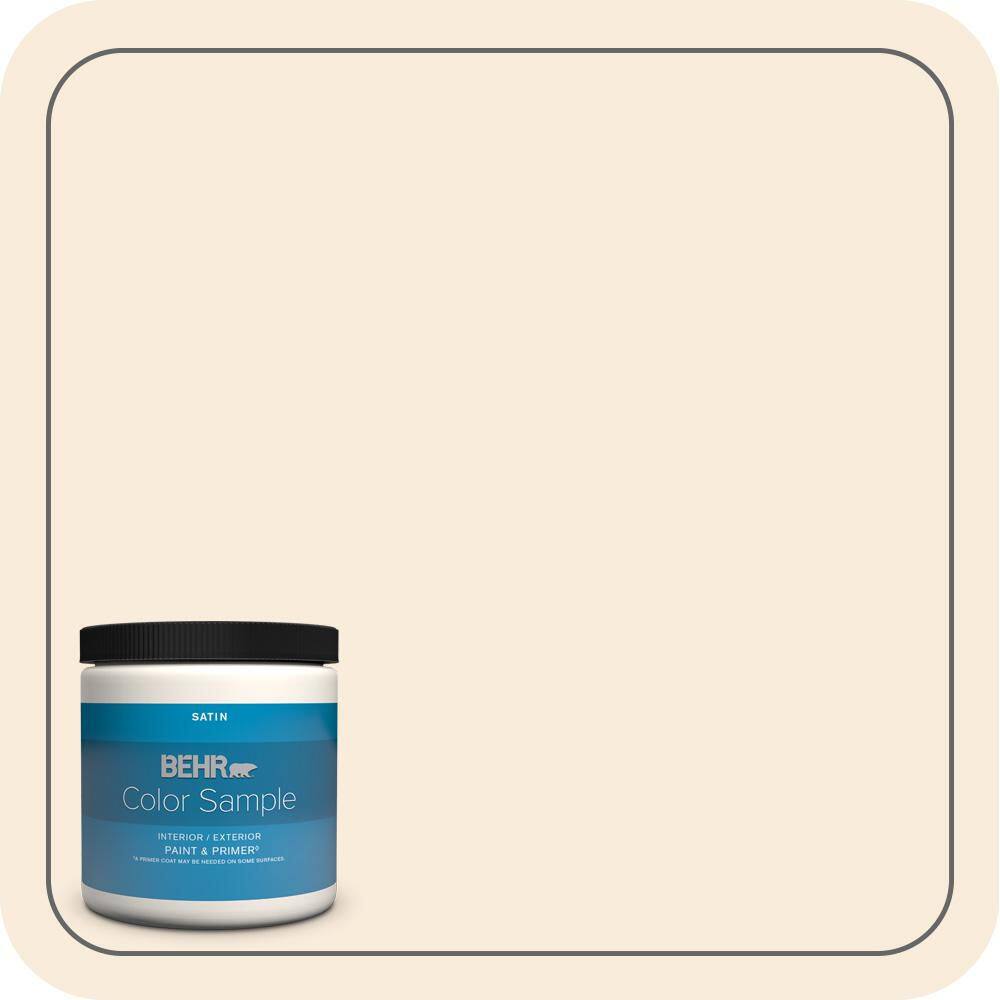 BEHR PREMIUM PLUS 8 oz. #PPH-12 Ivory Satin Enamel Interior/Exterior ...