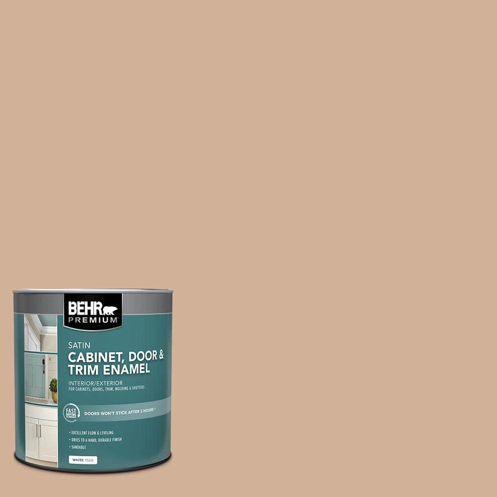 BEHR PREMIUM 1 qt. #S210-3 Sweet Tea Satin Enamel Interior/Exterior ...