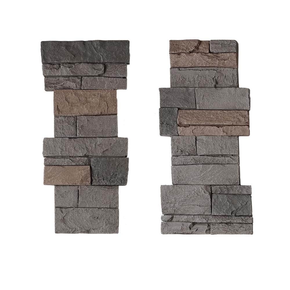 GenStone Stacked Stone 11.25 in. x 24 in. Coffee Faux Pillar Panel ...