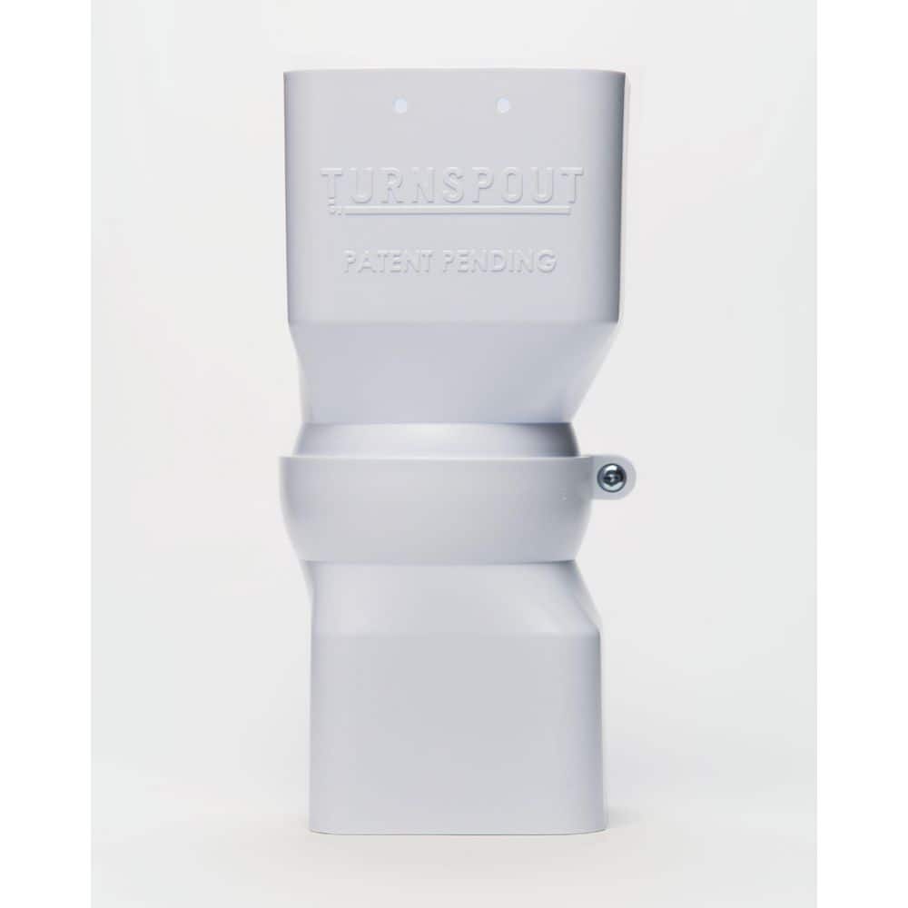 TURNSPOUT Small White Plastic Downspout Connector Gutter Accessory ...
