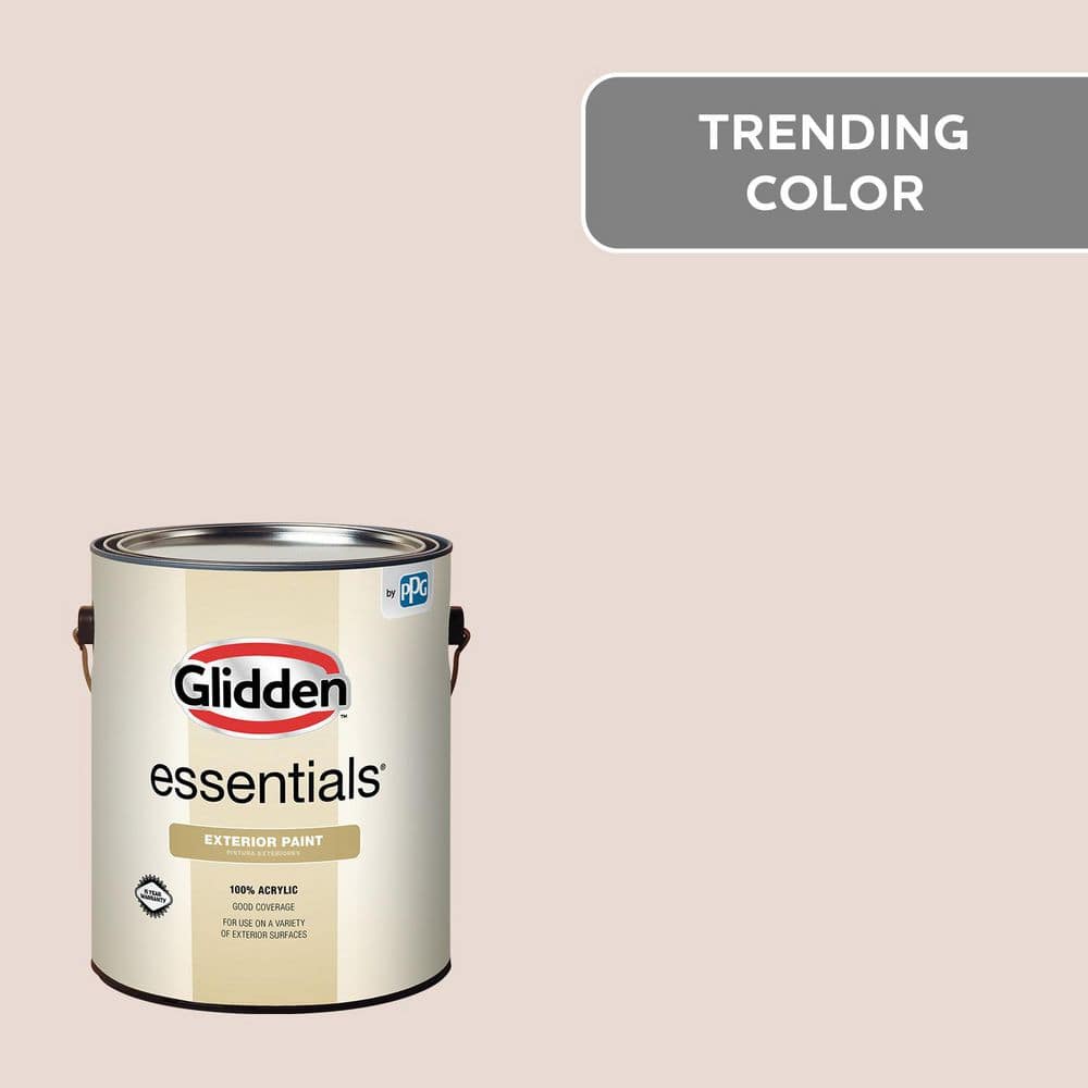 Glidden Essentials 1 gal. Sandy Beach Flat Exterior Paint PPG1072-2EX ...