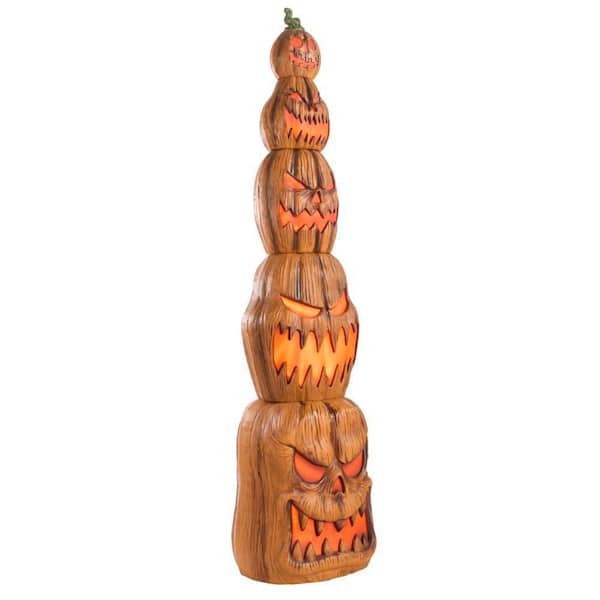 Home Accents Holiday 8.5 ft. Halloween Classics Giant-Sized LED Jack-O-Lanterns Stack 24PA00831 ...