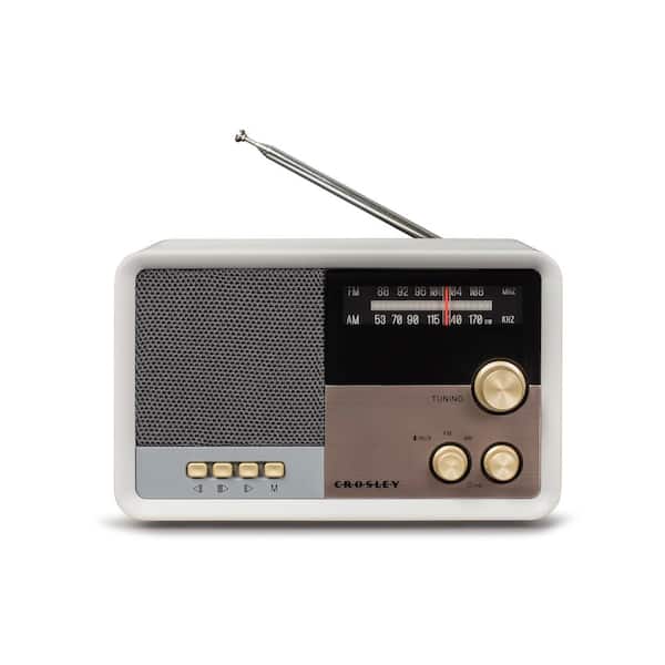 Crosley Tribute Radio in White Sand CR3036D-WS - The Home Depot